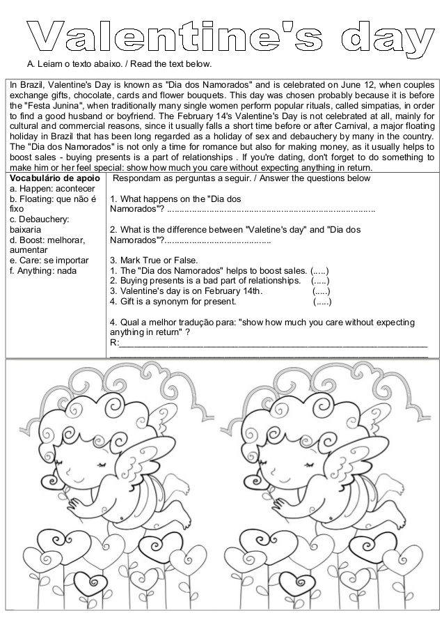 EDUCAÇÃO : ATIVIDADES E PROJETOS : Valentine's day
