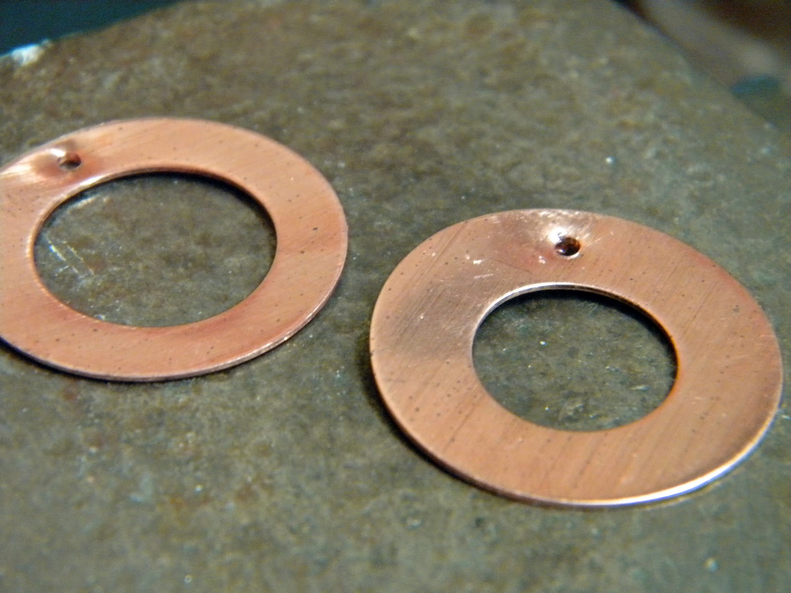 Cake and Jewelry: Textured copper pendants