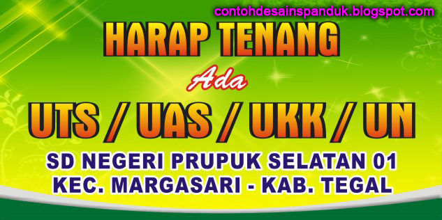 Sample Papan Harap Tenang Ujian Sekolah | Contoh Desain Spanduk