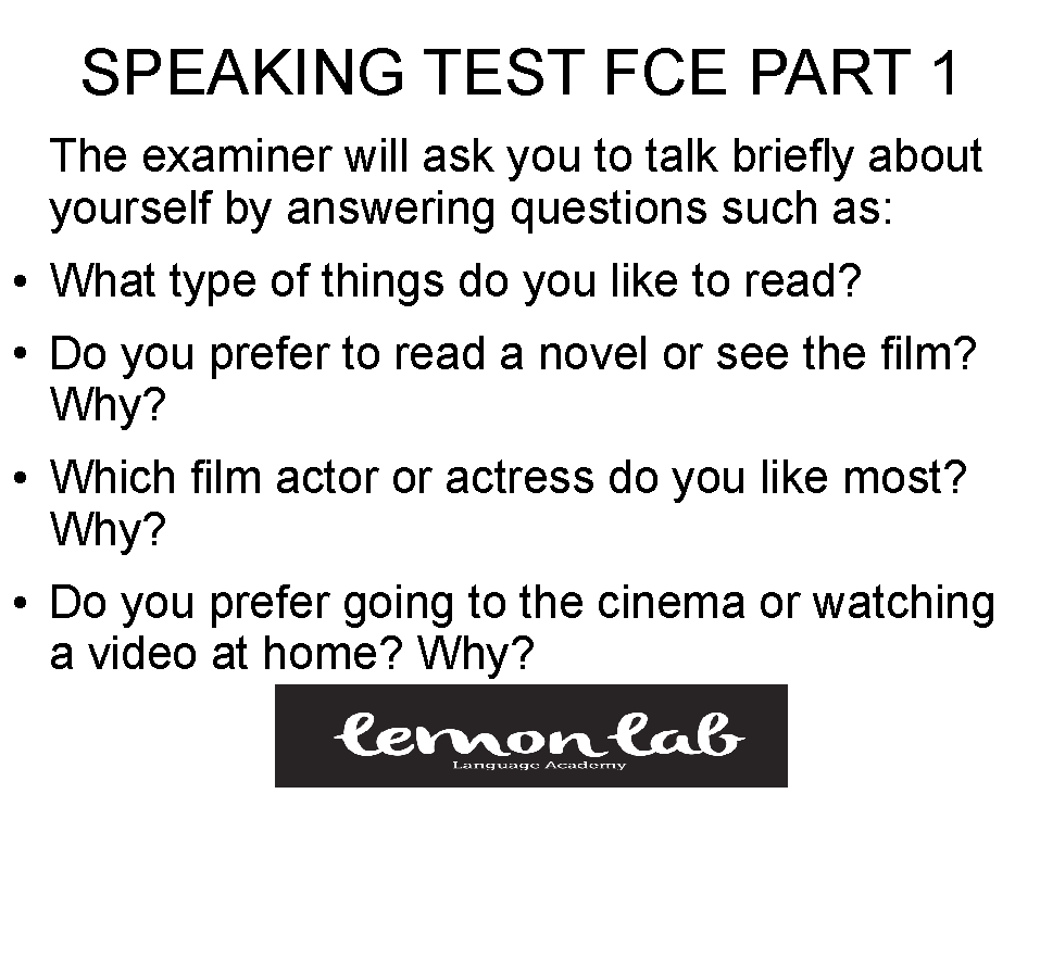 Lemon Lab FCE SPEAKING TEST PART 1 EXAMPLES lemon-lab-fce-speaking-test-part-1-examples