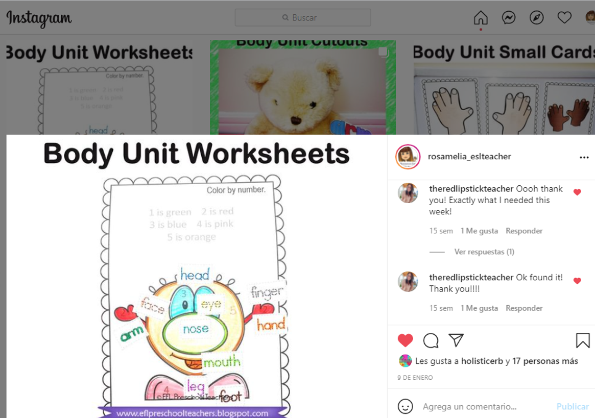 ESL/EFL Preschool Teachers: Body Unit Worksheets for English Language ...