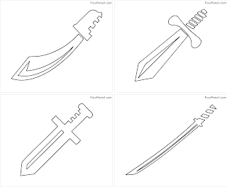 Four Coloring: Free printable Sword coloring pages for kids