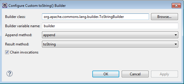 My Developer Diary Custom Tostring Builder For Eclipse