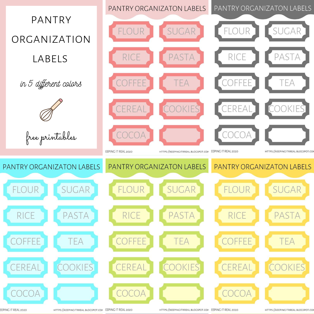 Pantry organization labels - free printables |Keeping it Real