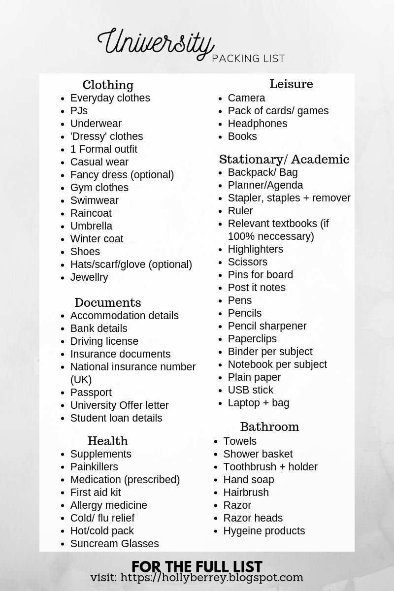 University Packing List Holly s Declassified Uni Survival Guide university-packing-list-holly-s-declassified-uni-survival-guide