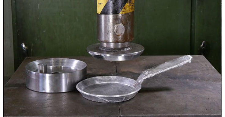 Making Frying Pan from Aluminium Foil with Hydraulic Press | MagOne 2016