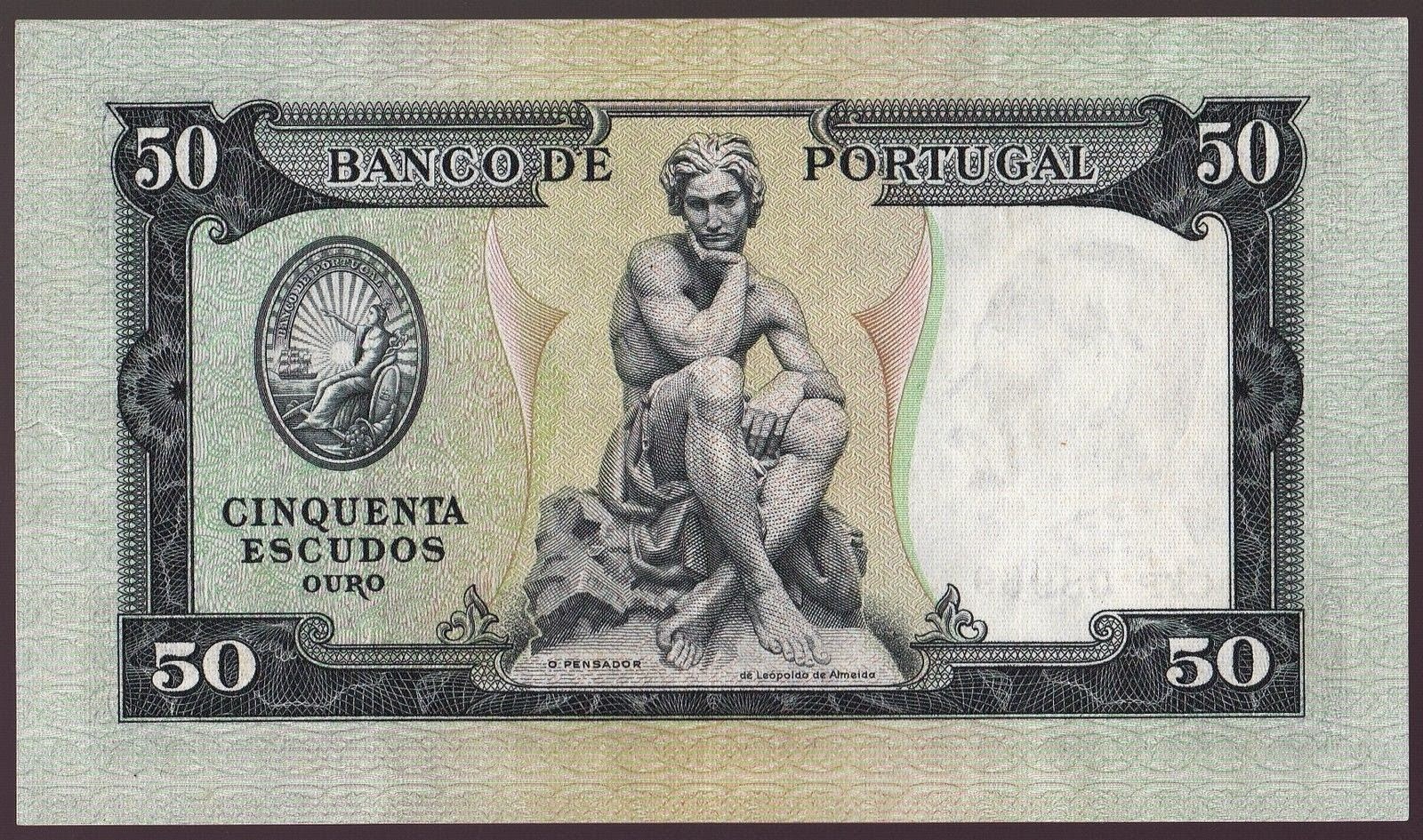 Portugal 50 Escudos banknote 1955 Fontes Pereira de Melo|World ...
