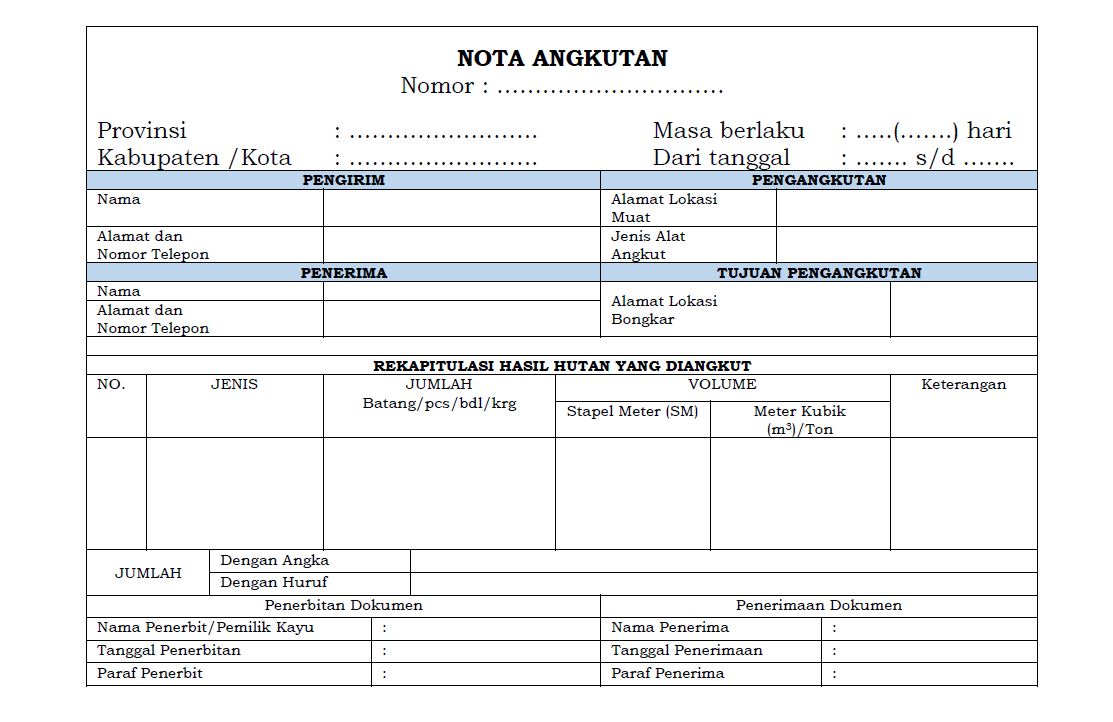 Dokumen Pengangkutan Hasil Hutan Kayu terbaru 2021 - ARTIKEL LHK