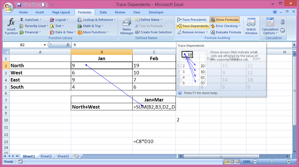 Trace Formula In Excel/ Audit Formulas in Excel ~ Excel Tips & Tricks