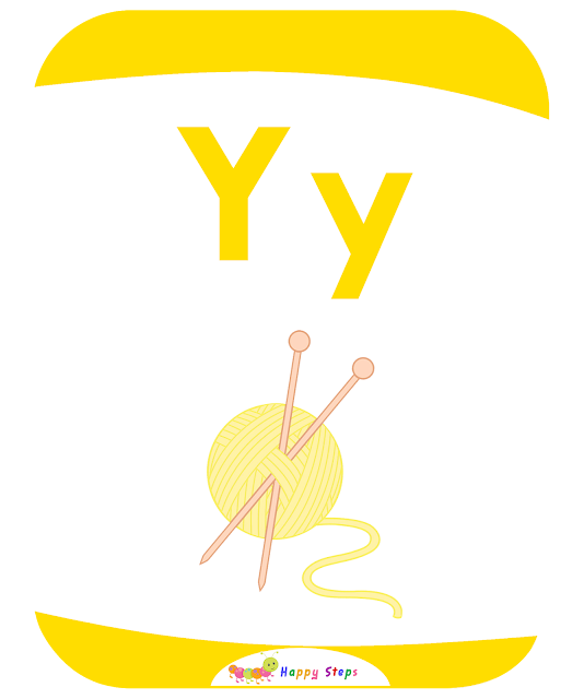Letter Y Flashcards for kids