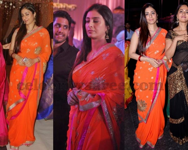 Tabu at Raghavendra Rao Son Wedding - Saree Blouse Patterns