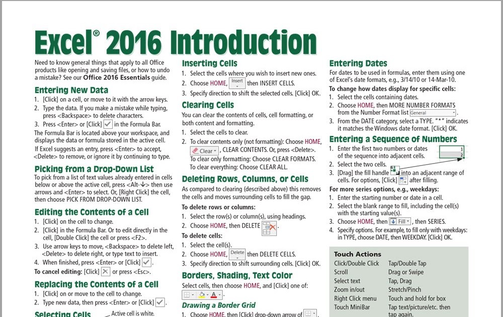 Excel and VBA cheatsheets - KING OF EXCEL