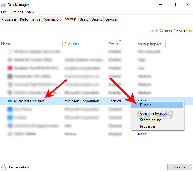 Disable microsoft onedrive task manager - vsetitan