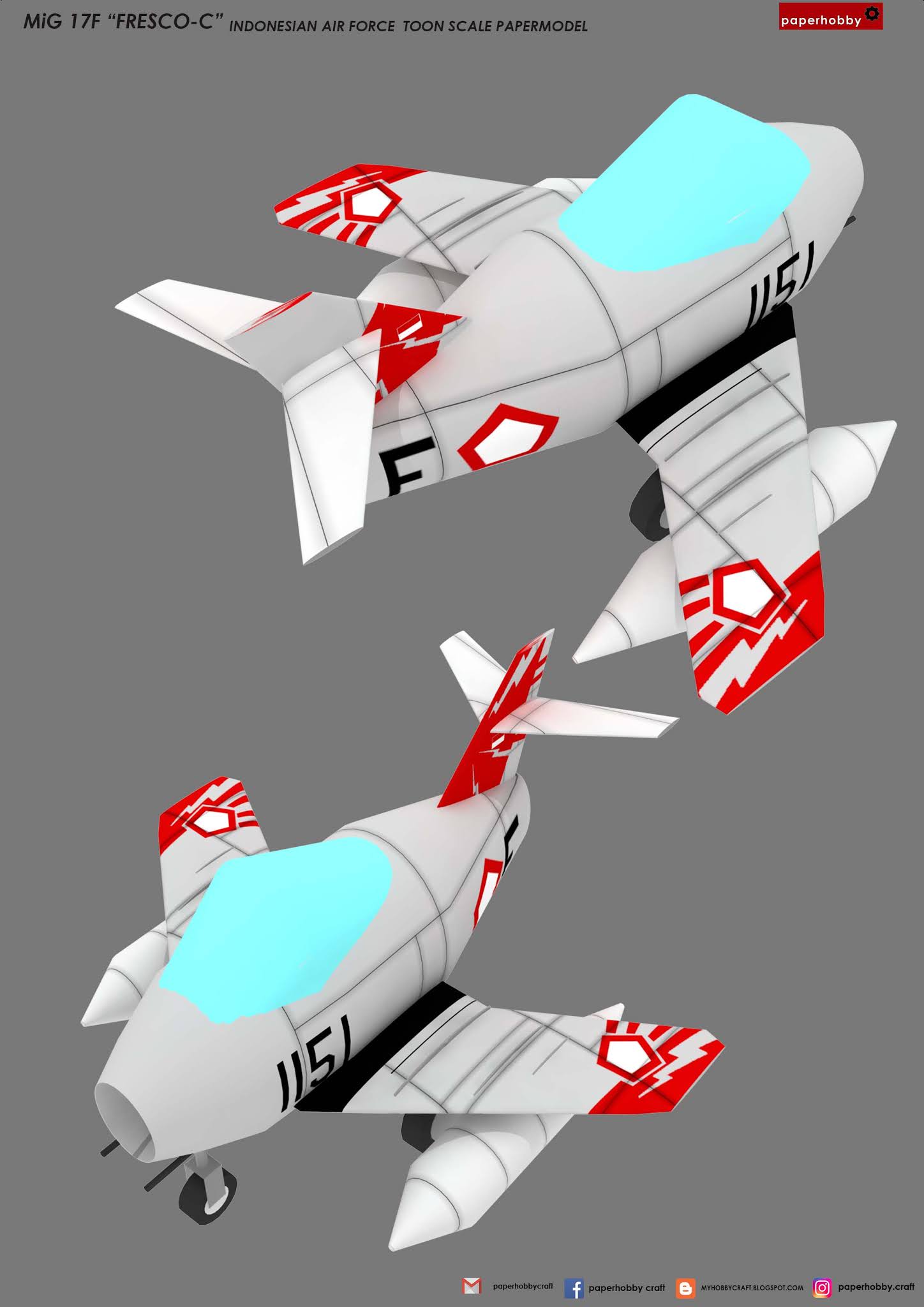 paperhobby: MiG 17F “FRESCO-C” TOON PAPERMODEL