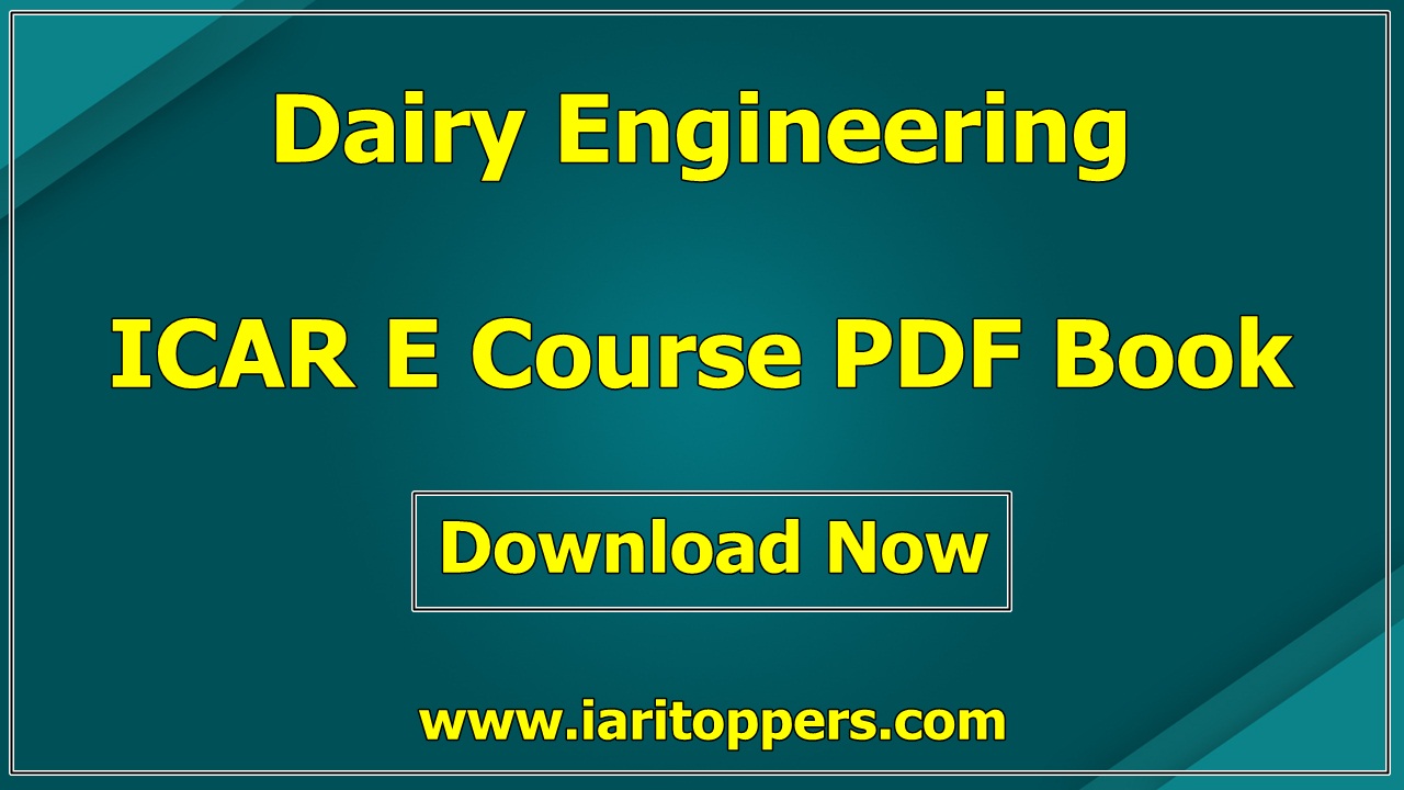 Dairy Engineering ICAR e course PDF Book Download E Krishi Shiksha
