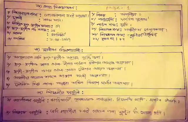 Assamese Lesson Plan For Mukti