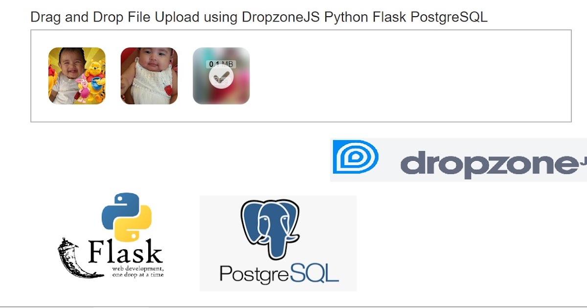 Drag And Drop File Upload Using Dropzonejs Python Flask Postgresql Tutorial101
