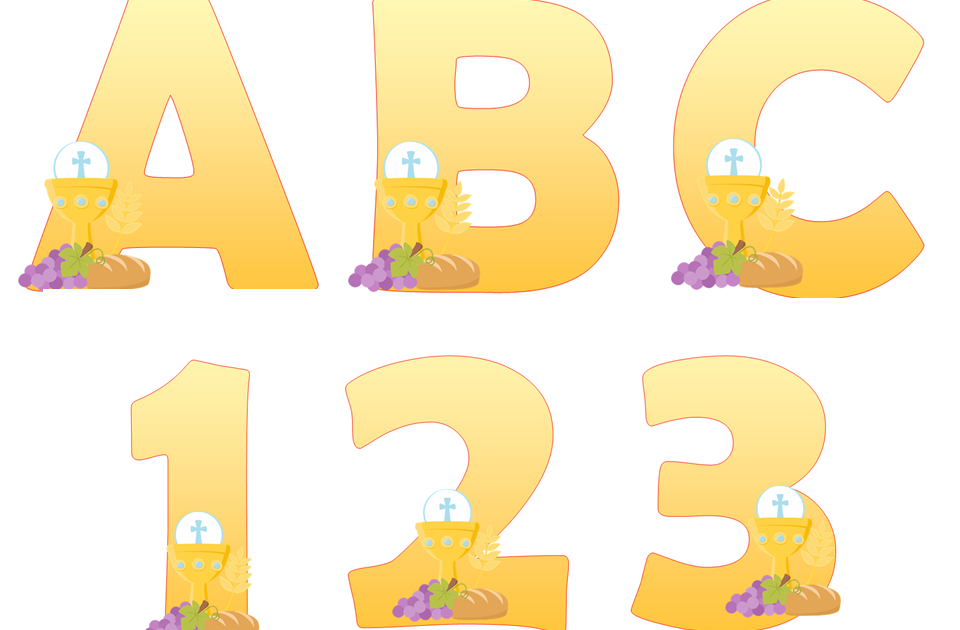 Kits imprimibles gratis : Abecedario primera comunión