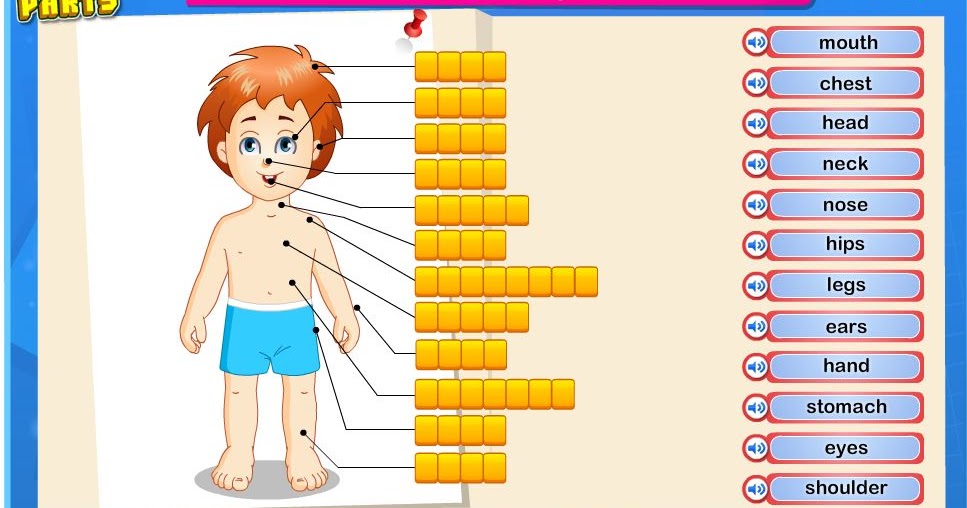 OUR WAY TO LEARN ENGLISH: BODY PARTS GAMES