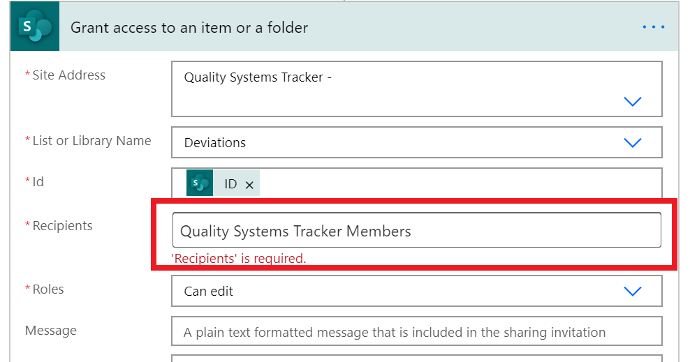 Sean Regan's Development Blog: Power Automate - Grant access to an item ...