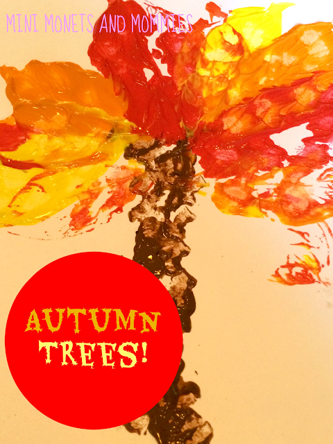 Mini Monets and Mommies: Leaf Print Fall Tree Art Activity