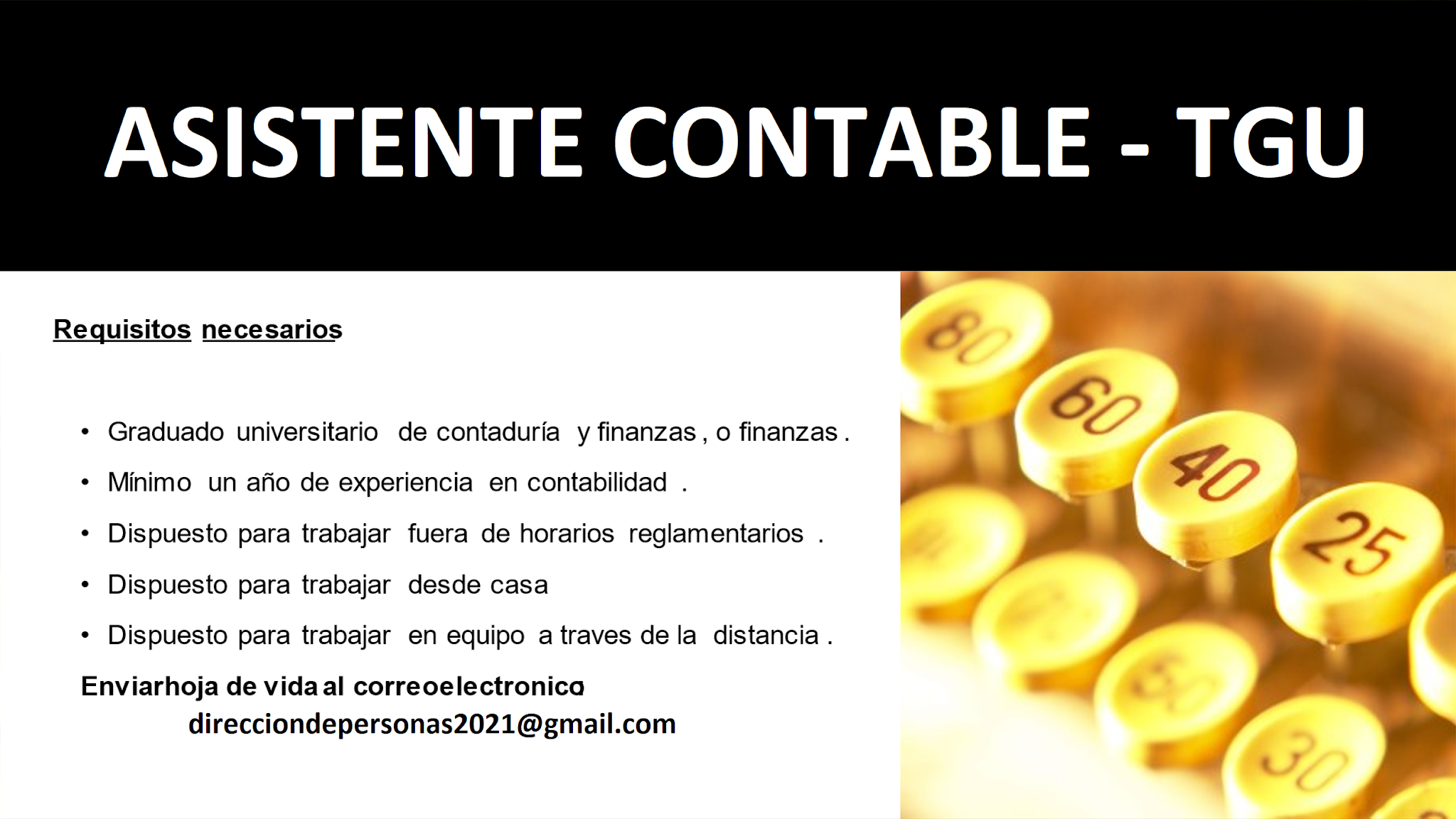 Asistente Contable - Tegucigalpa