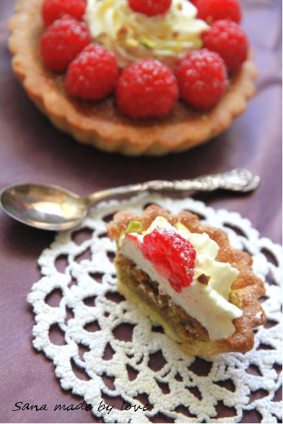 made by love: Raspberry Pistachio Frangipane Tarts With Honey Chantilly....
