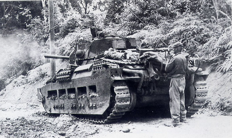 Steel tanks power: Australian Matilda CS tank of 2/9 Armoured Regiment ...
