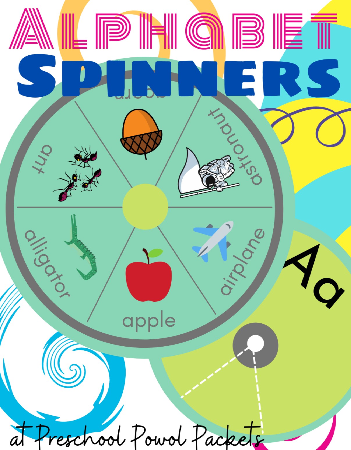 Alphabet Spinner Preschool Letter Activity | Preschool Powol Packets