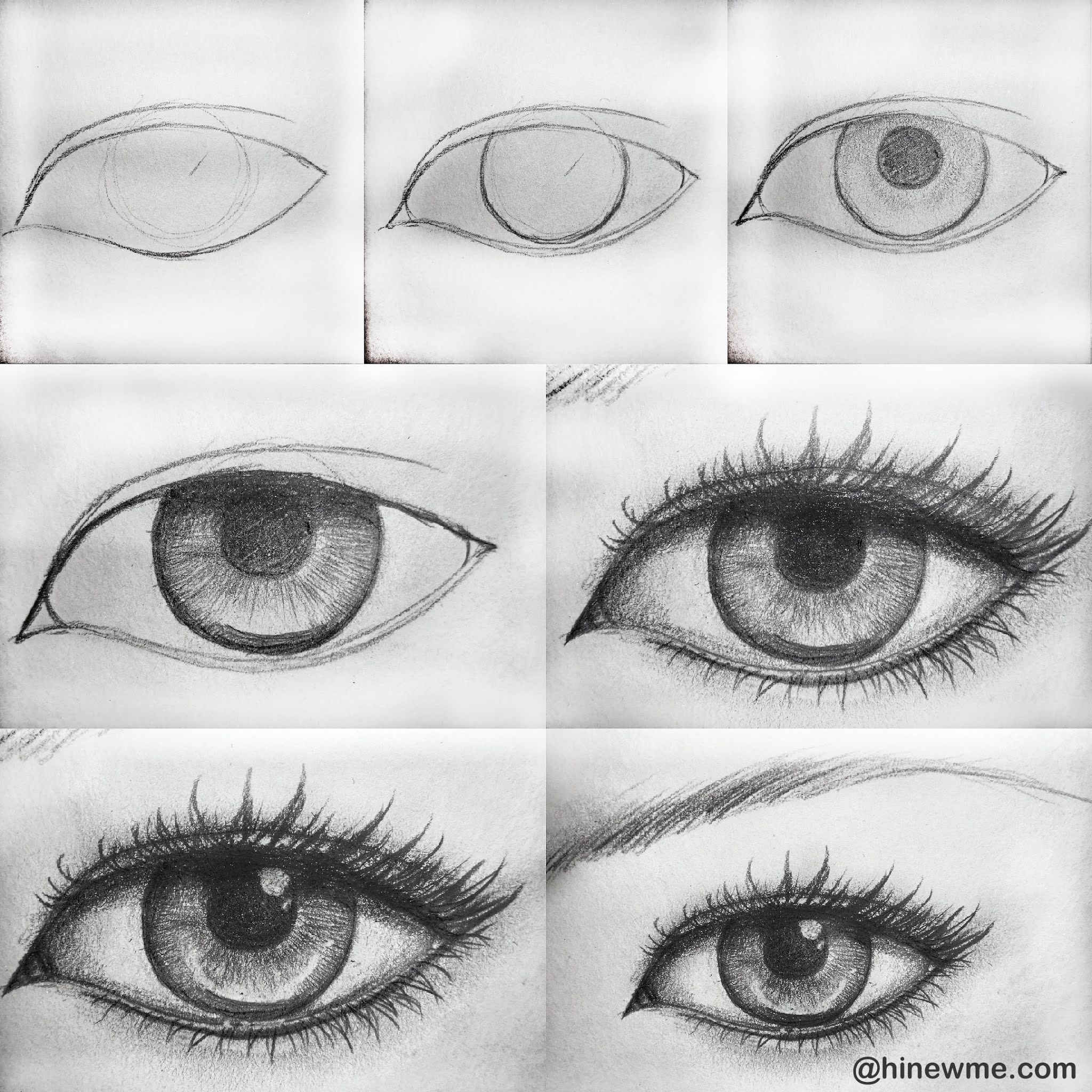 6Easy ways How to draw eye Tutorial sketch and watercolor step by step ...
