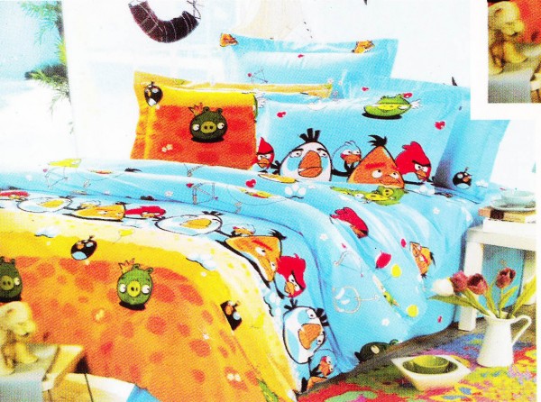 Angry Birds 2012 Biru | Sprei Jepang dan Tencel Kualitas Terbaik