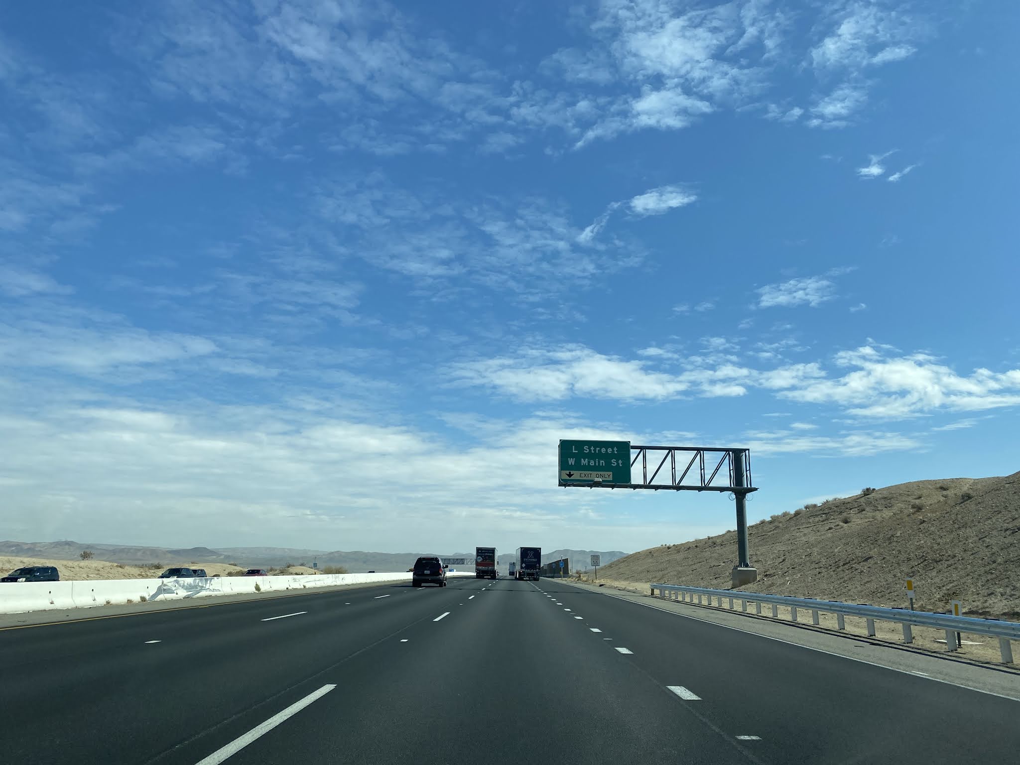 Interstate 15; the Mojave Freeway from Barstow to the Nevada State Line