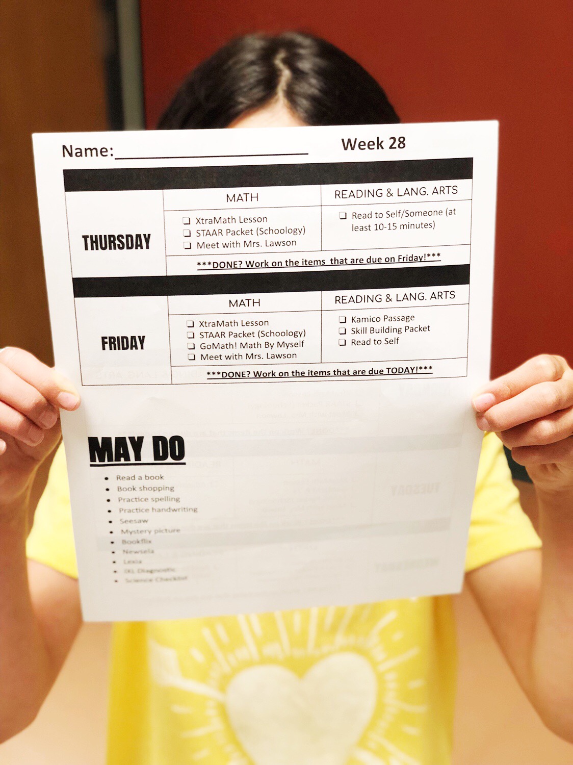 Student Checklist = Student Choice | Texas Teacherella