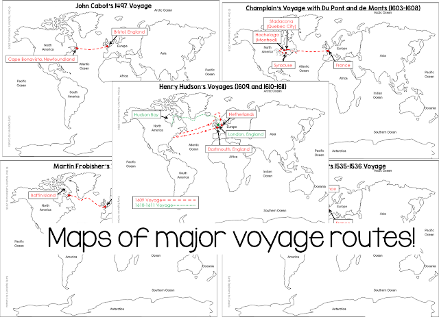 Early Explorers to Canada Unit - Cabot, Cartier, Frobisher, Champlain ...
