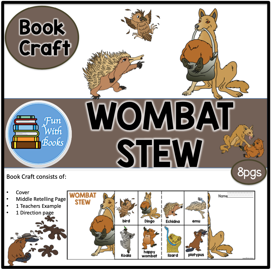 WOMBAT STEW BOOK CRAFT ~ Book Units by Lynn