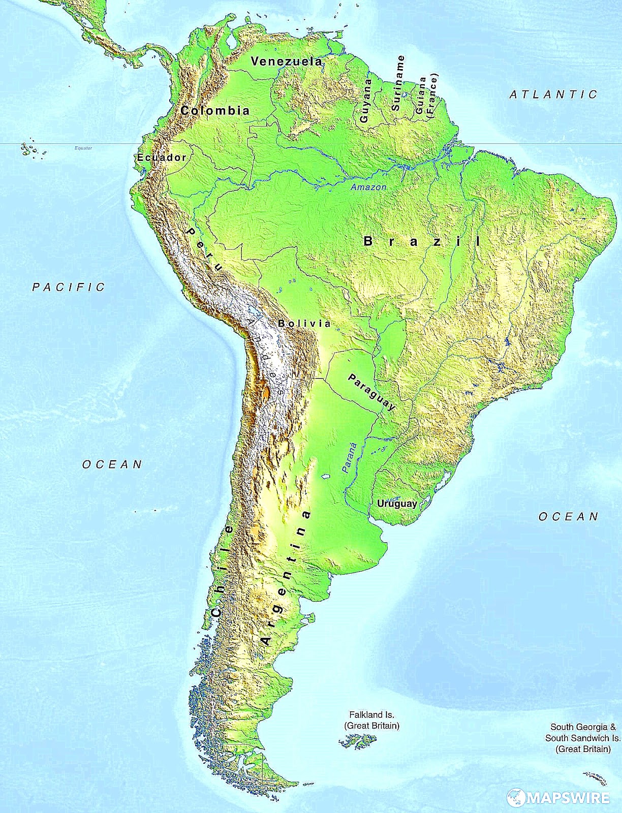 the South America continent - University4allworld