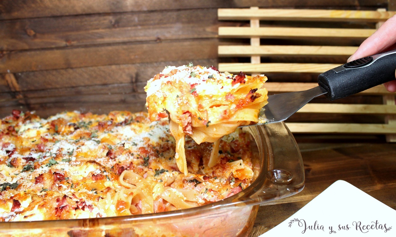 JULIA Y SUS RECETAS: Nidos de pasta al horno