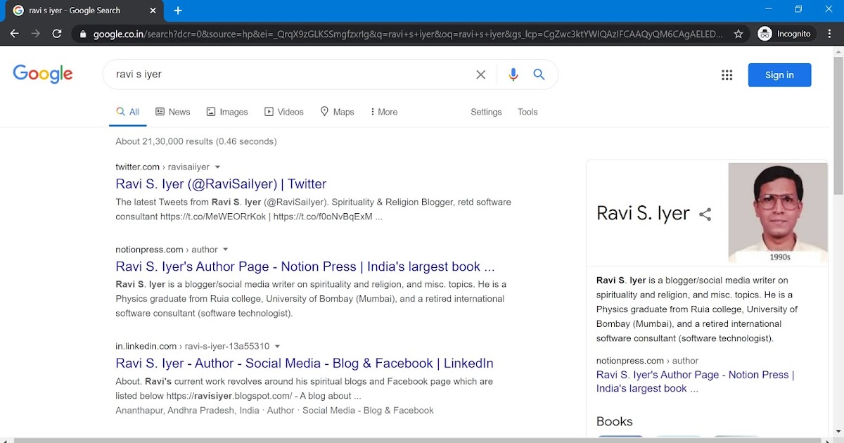 Ravi S. Iyer: Spiritual