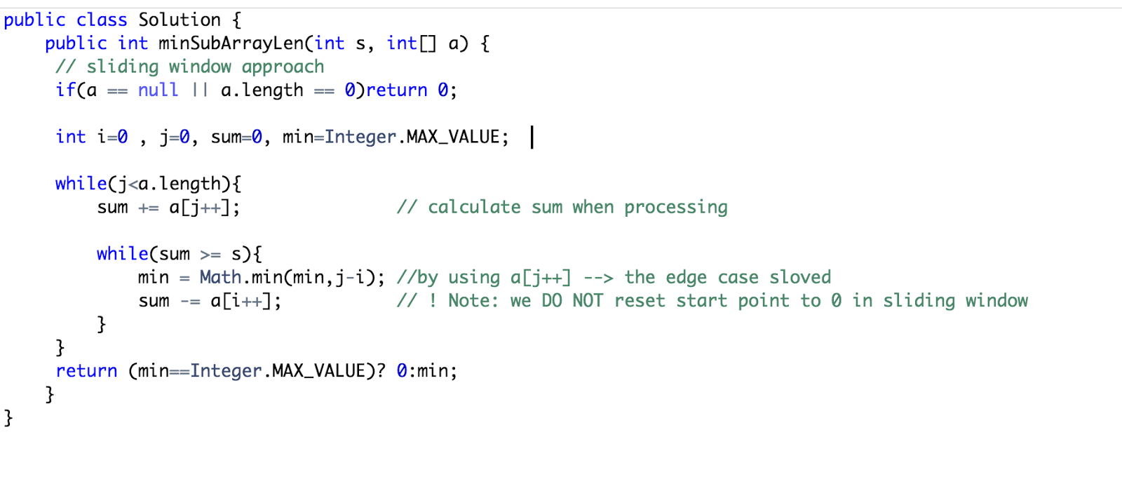 Geeks Dream Sliding Window Algorithm