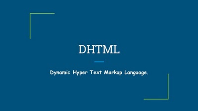 Pengertian Dynamic HTML atau DHTML