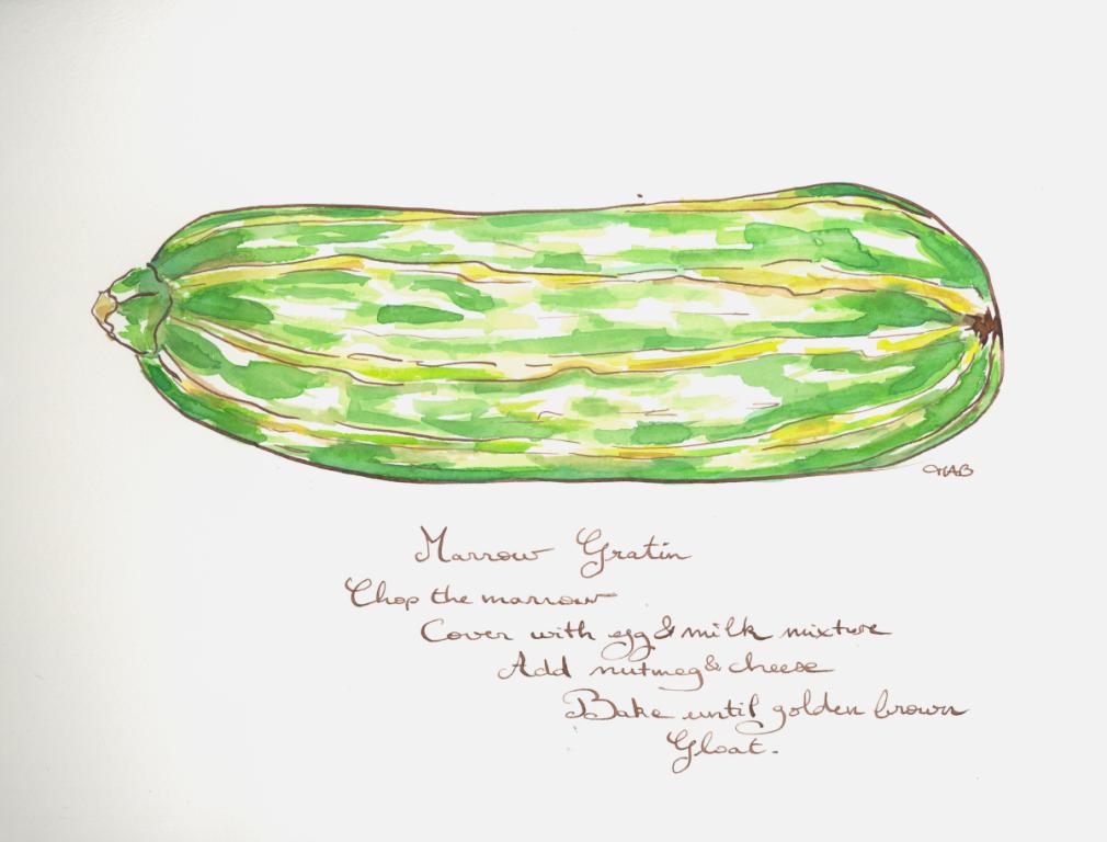 MelinArt: Watercolour Marrow Gratin and TINTAGEL Fudge