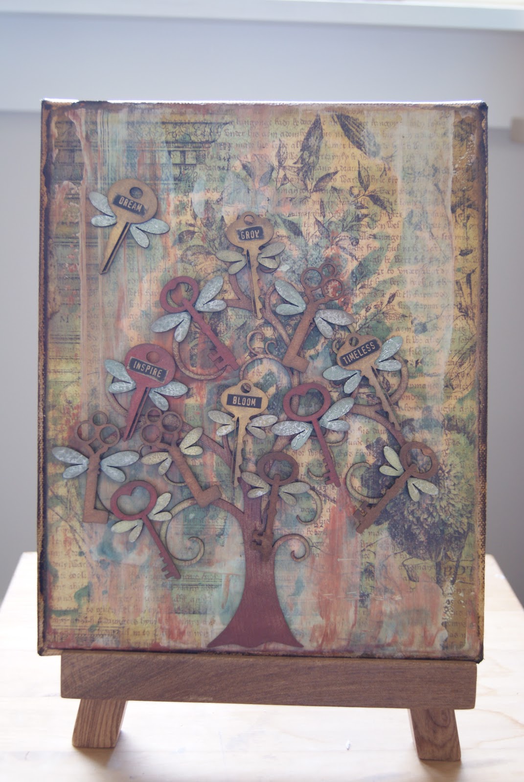 ML Design: Ink, Paint, Stamp & Paper Bliss: Flying Key Tree Canvas