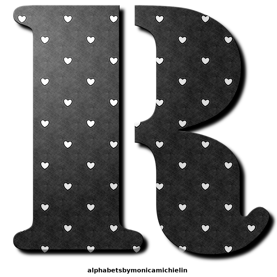 M. Michielin Alphabets: BLACK HEARTS POLKA DOTS ALPHABET, NUMBERS AND ...
