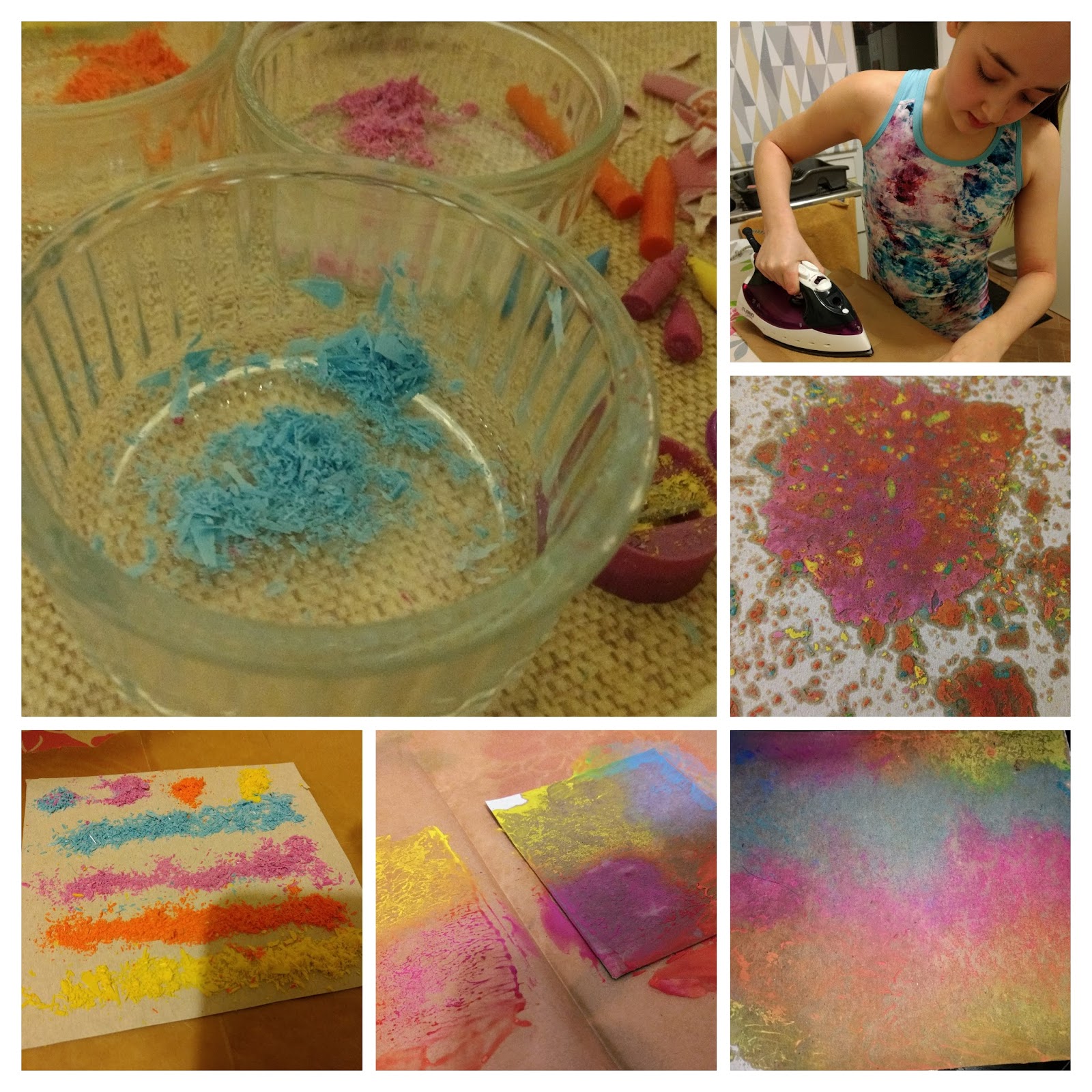 Crafting with Suzanne (& Jessica): Kat's Melted Crayon Experiments