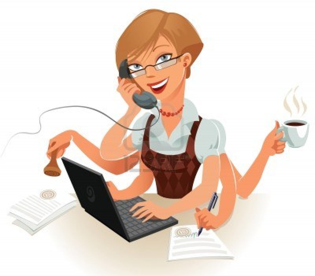 Cartoon receptionist clipart