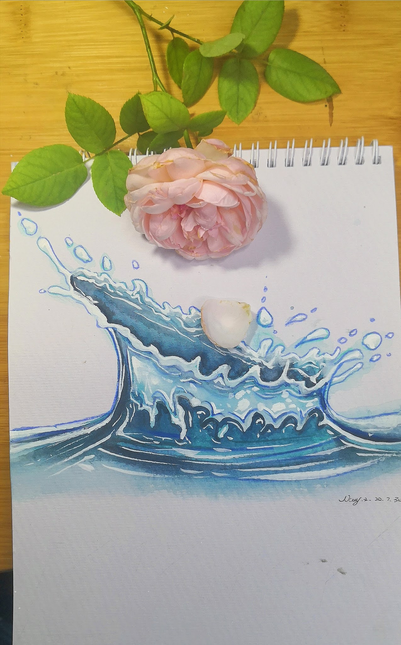 2 ways How to draw Watercolor water step by step tutorial easy for ...