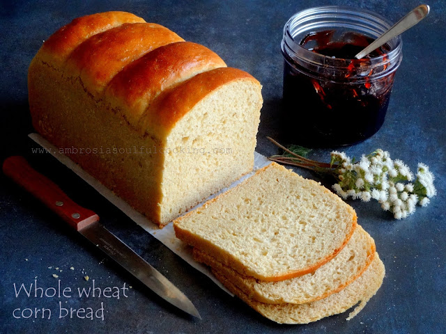Whole Wheat Corn Bread | Whole Wheat Maize Bread | Ambrosia