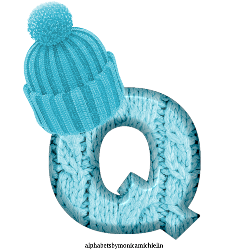 M. Michielin Alphabets: BLUE WOOL CAP WINTER ALPHABET