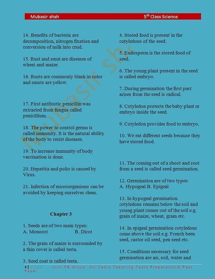 KNOWLEDGE FOR ALL: CLASS FIVE 5 SCIENCE SHORT QUESTION ANSWERS