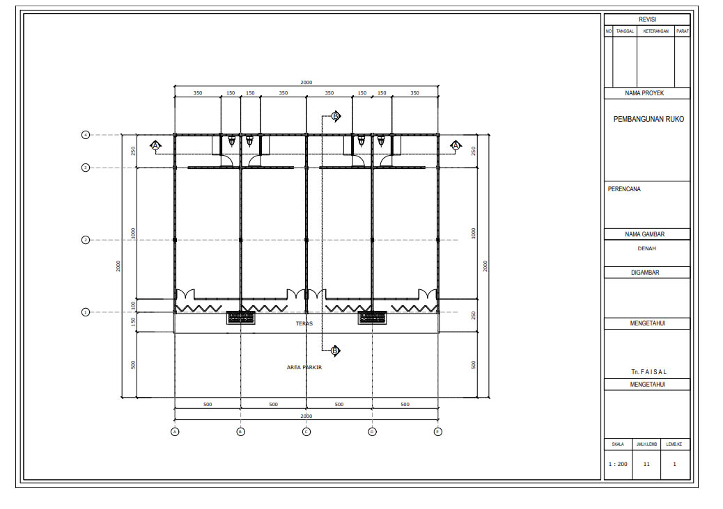 Download Gambar Autocad dan RAB Kios Minimalis Modern ukuran